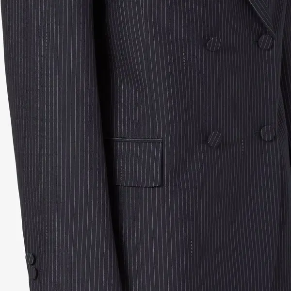 Fendi Double-breasted Pinstripe Wool Blazer