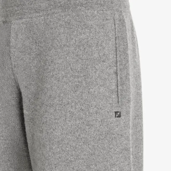 Fendi Cashmere Tarn Trousers With Embroidered Ff Logo