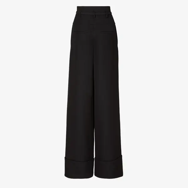 Fendi High-waisted Grain De Poudre Wool Trousers