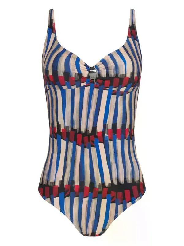 LYGIA & NANNY Striped Printed Swimsuit - Blue