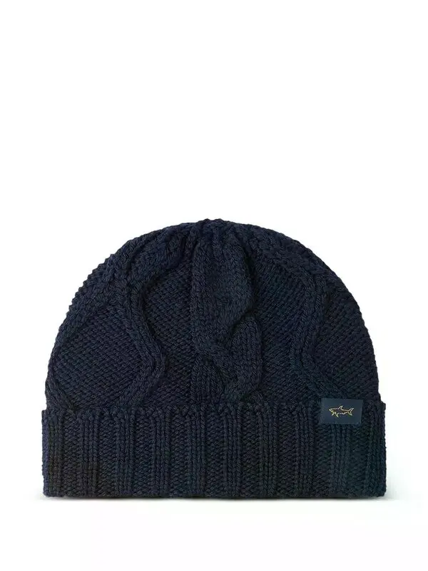 Paul & Shark Merino Wool Beanie - Blue