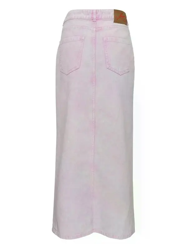 MSGM Denim Maxi Skirt With Slit
