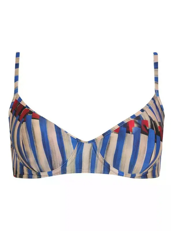 LYGIA & NANNY Striped Bikini Top - Blue