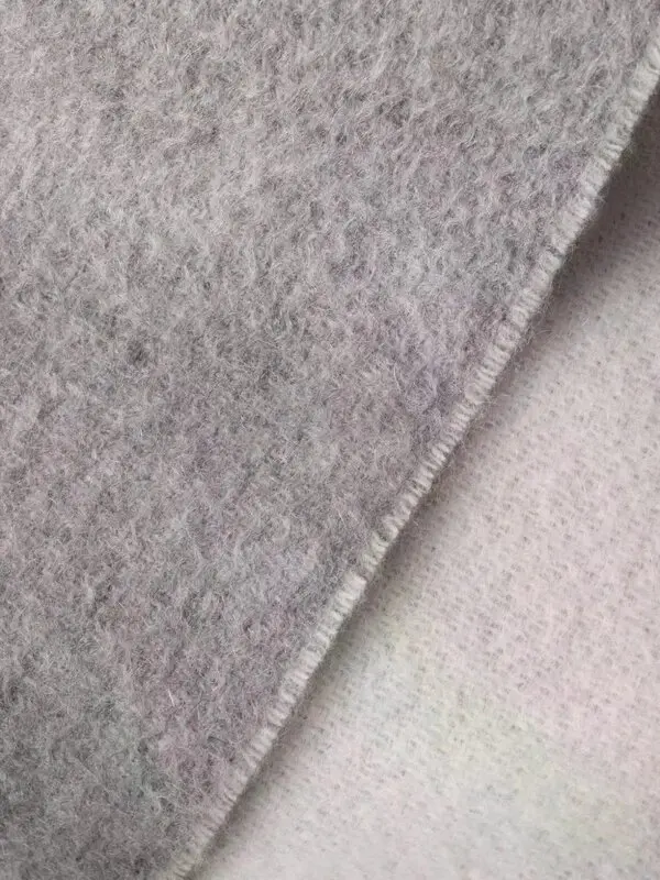 Prada Logo-triangle Fringed Cashmere Scarf - Grey