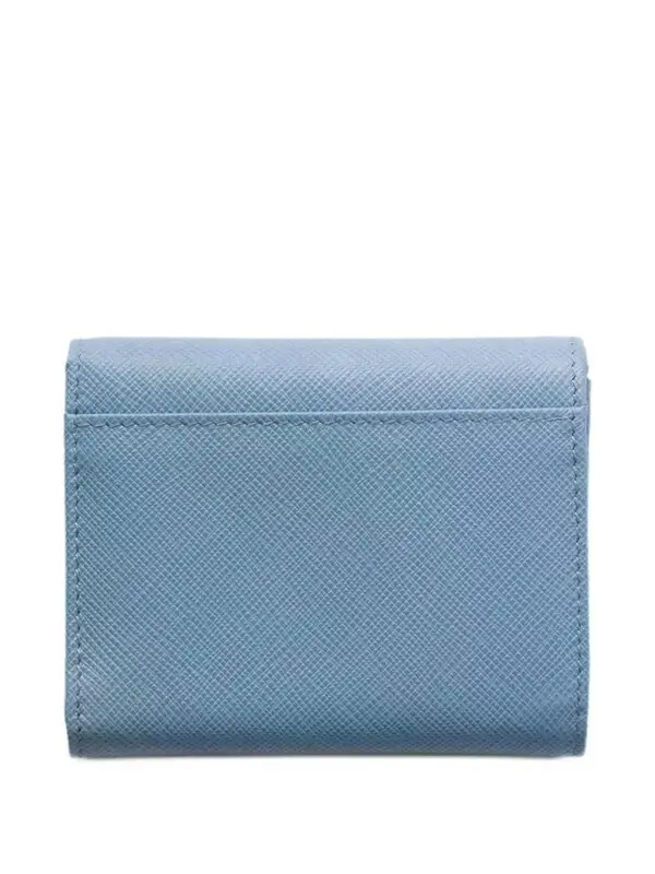 Prada Small Triangle-logo Leather Wallet - Blue