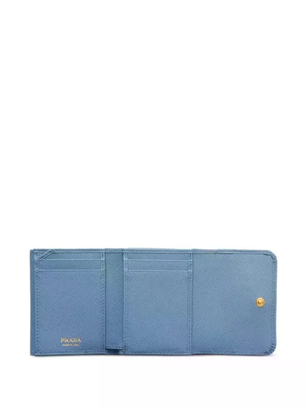 Prada Small Triangle-logo Leather Wallet - Blue