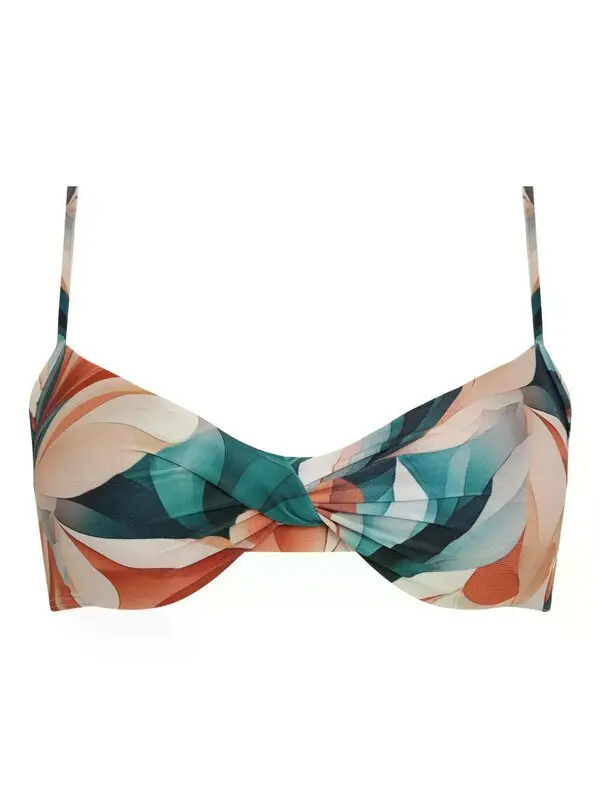 LYGIA & NANNY Printed Bikini Top - Green