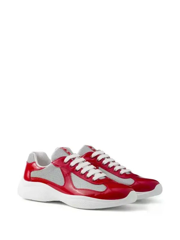 Prada America's Cup Patent-leather Sneakers - Red