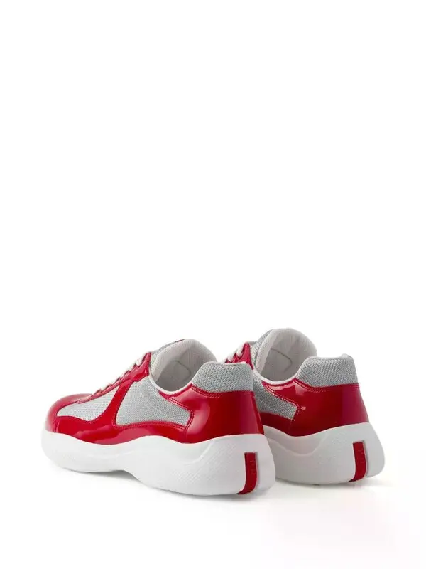 Prada America's Cup Patent-leather Sneakers - Red