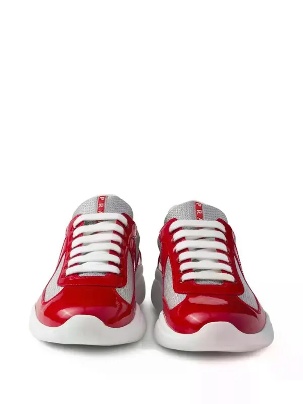 Prada America's Cup Patent-leather Sneakers - Red