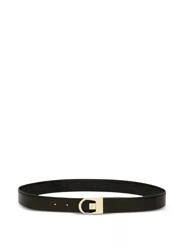 Saint Laurent Reversible Leather Belt - Black