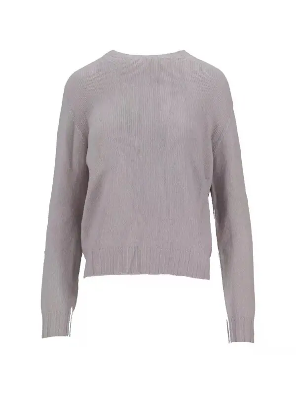 LA ROSE Ribbed Round-neck Sweater - Grey