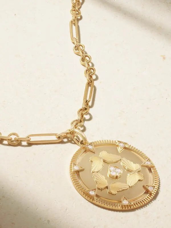 FOUNDRAE Reverie Diamond Medallion Necklace - Gold