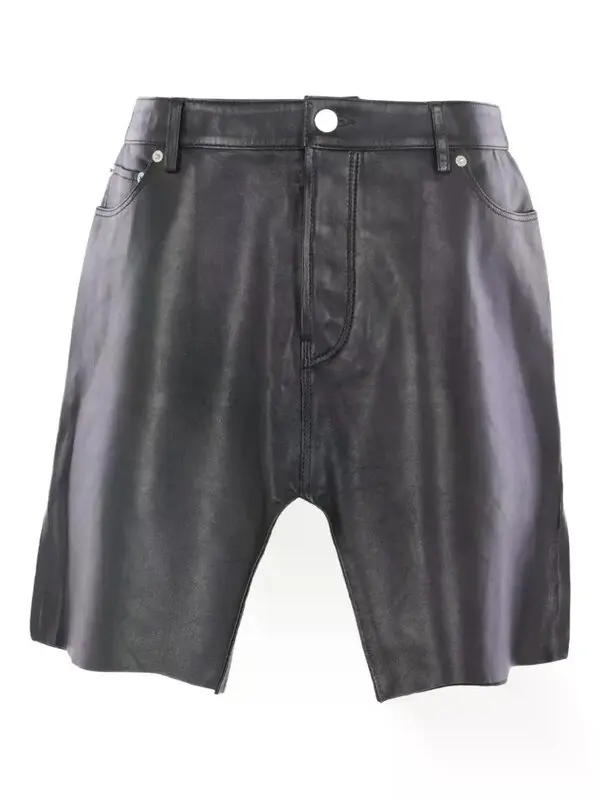 AUGUST BARRON Leather Side-pockets Shorts