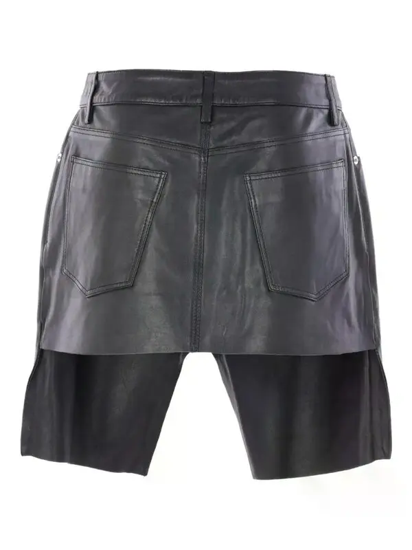 AUGUST BARRON Leather Side-pockets Shorts