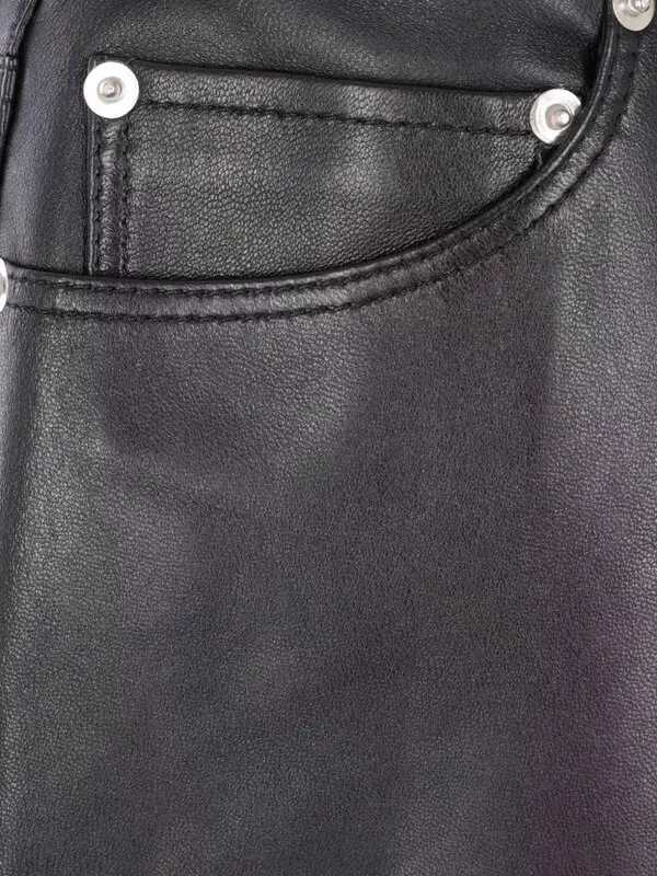 AUGUST BARRON Leather Side-pockets Shorts