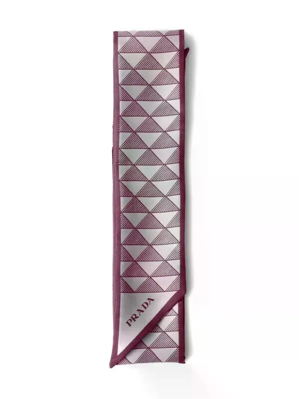 Prada Symbole-pattern Silk Scarf - Purple