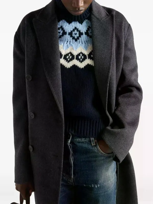 Prada Intarsia Knit Sweater - Blue