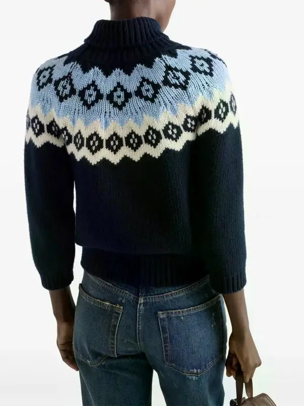 Prada Intarsia Knit Sweater - Blue