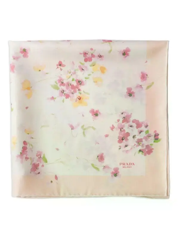 Prada Floral-print Silk Scarf