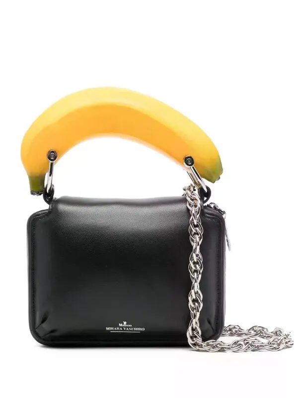 Mihara Yasuhiro Banana-handle Chain Tote - Black