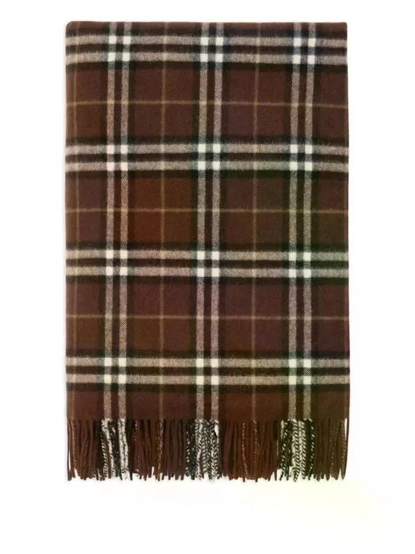 Burberry Check Fringing Cashmere Blanket