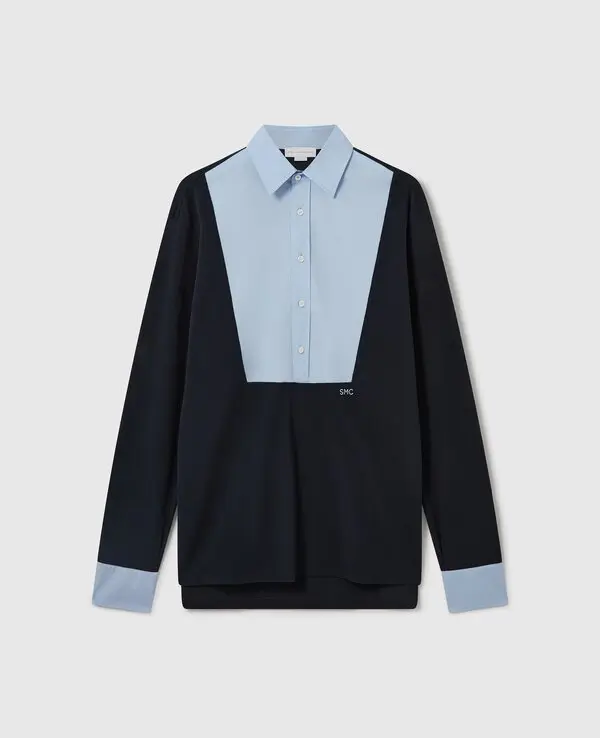 Stella McCartney Hybrid Polo Tailored Rugby Shirt - Navy