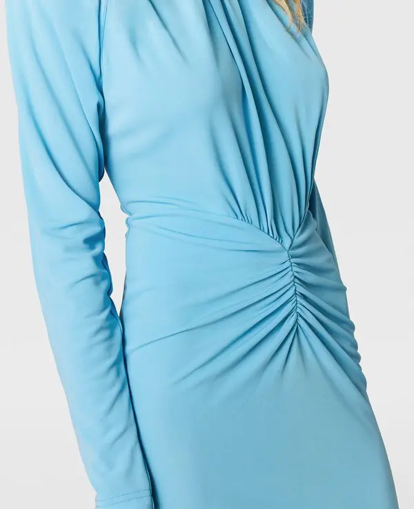 Stella McCartney Pleated Jersey Long-sleeve Midi Dress - New Sky Blue