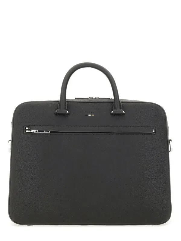BOSS Document Bag With Logo - Black