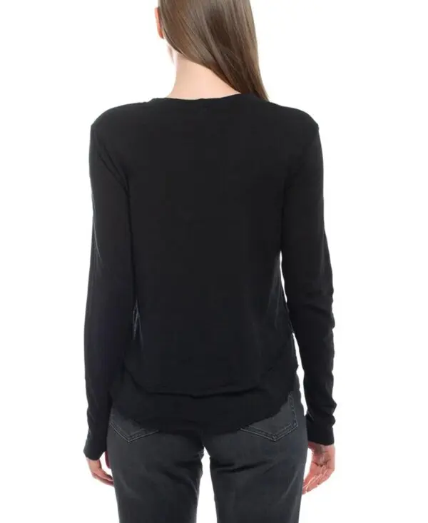 Wilt Clothing Long Sleeve Layered Mock Neck Tee - Black