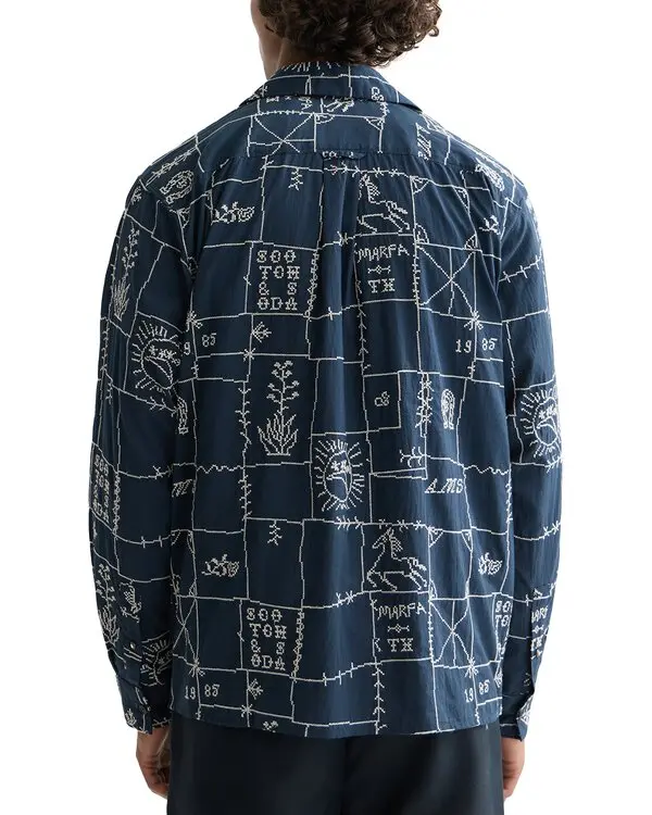 Scotch & Soda Embroidered Long Sleeve Camp Shirt