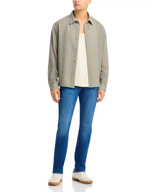 FRAME Light Wool Plaid Button Down Shirt
