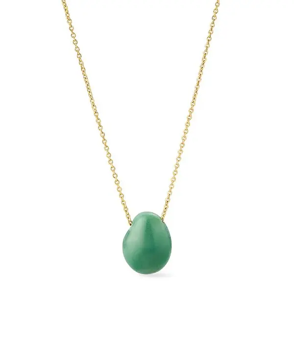 ANA LUISA Gold Plated Pebble Mini Pendant Necklace - Green
