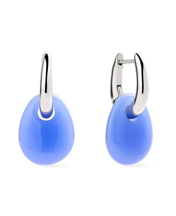 ANA LUISA Kayla Blue Silver Drop Earrings - Silver/blue
