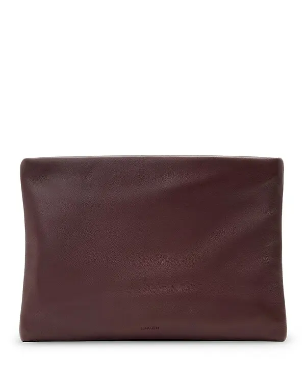 ALLSAINTS Bettina Leather Clutch - Dark Red