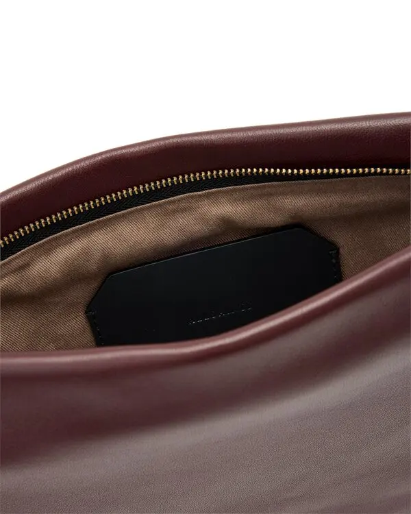 ALLSAINTS Bettina Leather Clutch - Dark Red