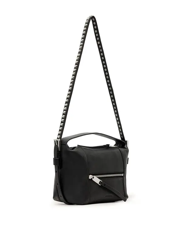 ALLSAINTS Vega Embossed Leather Grab Bag - Black