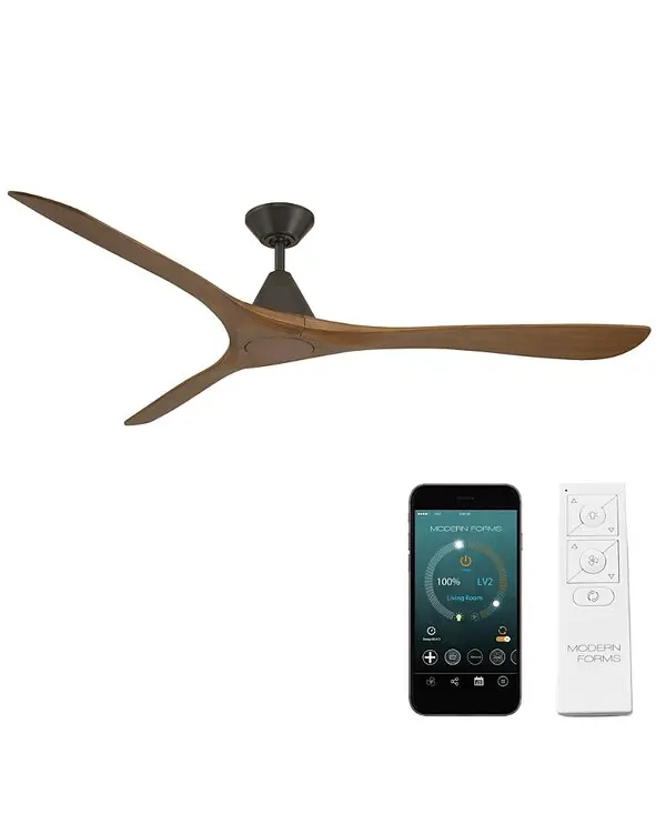 MODERN FORMS Fans Carve 72 In Indoor Or Outdoor Smart Home Ceiling Fan - Bronze/distressed Koa