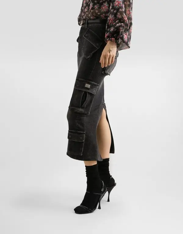 Dolce & Gabbana Tight-fitting Denim Skirt - Multicolor