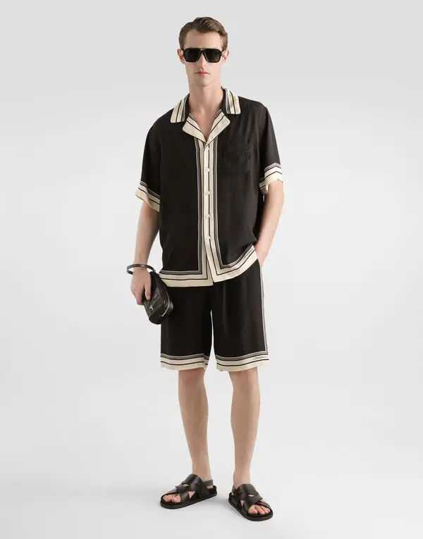 Dolce & Gabbana Logo And Stripe-print Hawaii Shirt - Multicolor