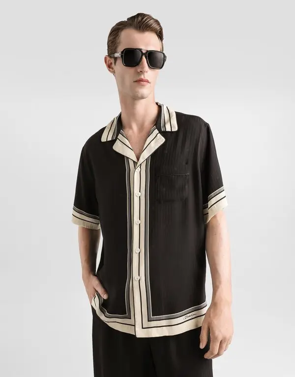 Dolce & Gabbana Logo And Stripe-print Hawaii Shirt - Multicolor