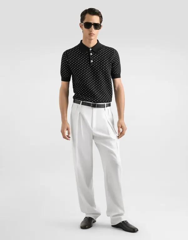 Dolce & Gabbana Micro-dot Stitch Polo Shirt - Multicolor