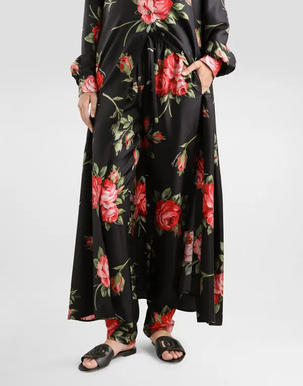 Dolce & Gabbana Rose Bouquet-print Vanity Twill Trousers - Multicolor