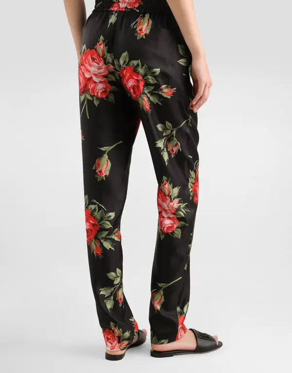 Dolce & Gabbana Rose Bouquet-print Vanity Twill Trousers - Multicolor