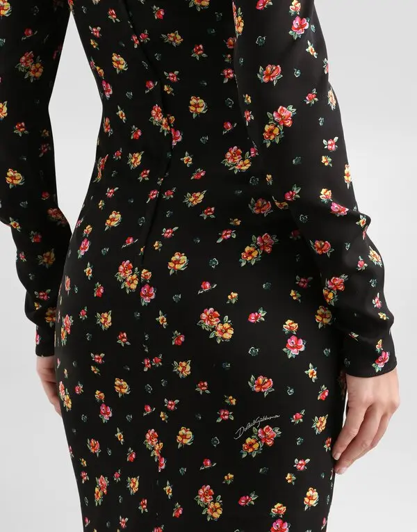 Dolce & Gabbana Floral-print Charmeuse Dress - Multicolor