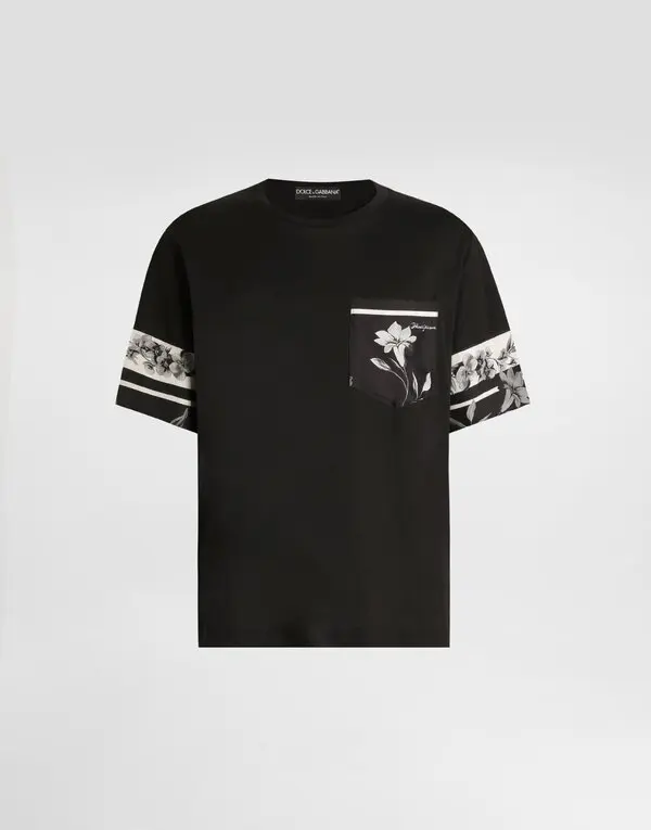Dolce & Gabbana Cotton And Silk T-shirt With Print