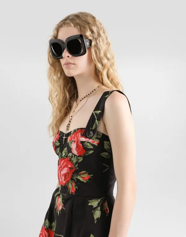 Dolce & Gabbana Rose Bouquet-print Cotton Top - Multicolor