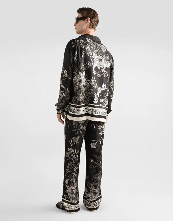 Dolce & Gabbana Flower Bouquet-print Twill Trousers - Multicolor