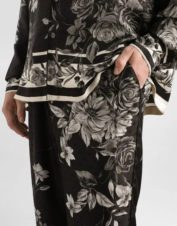 Dolce & Gabbana Flower Bouquet-print Twill Trousers - Multicolor