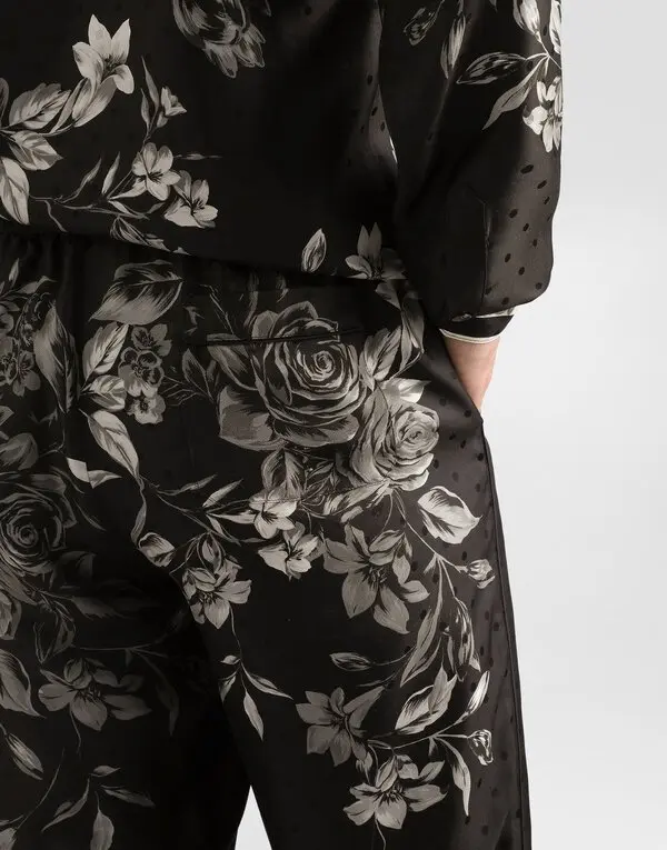 Dolce & Gabbana Flower Bouquet-print Twill Trousers - Multicolor
